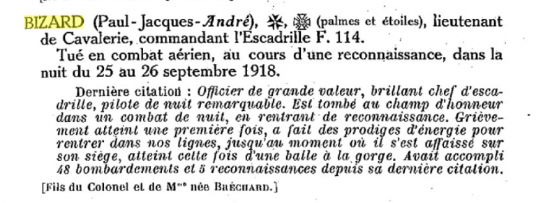 Paul André Jacques BIZARD – 1894 -1918