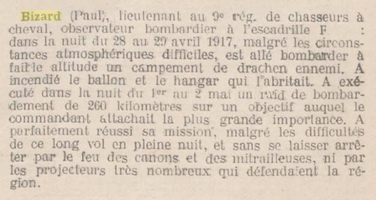 Paul André Jacques BIZARD – 1894 -1918